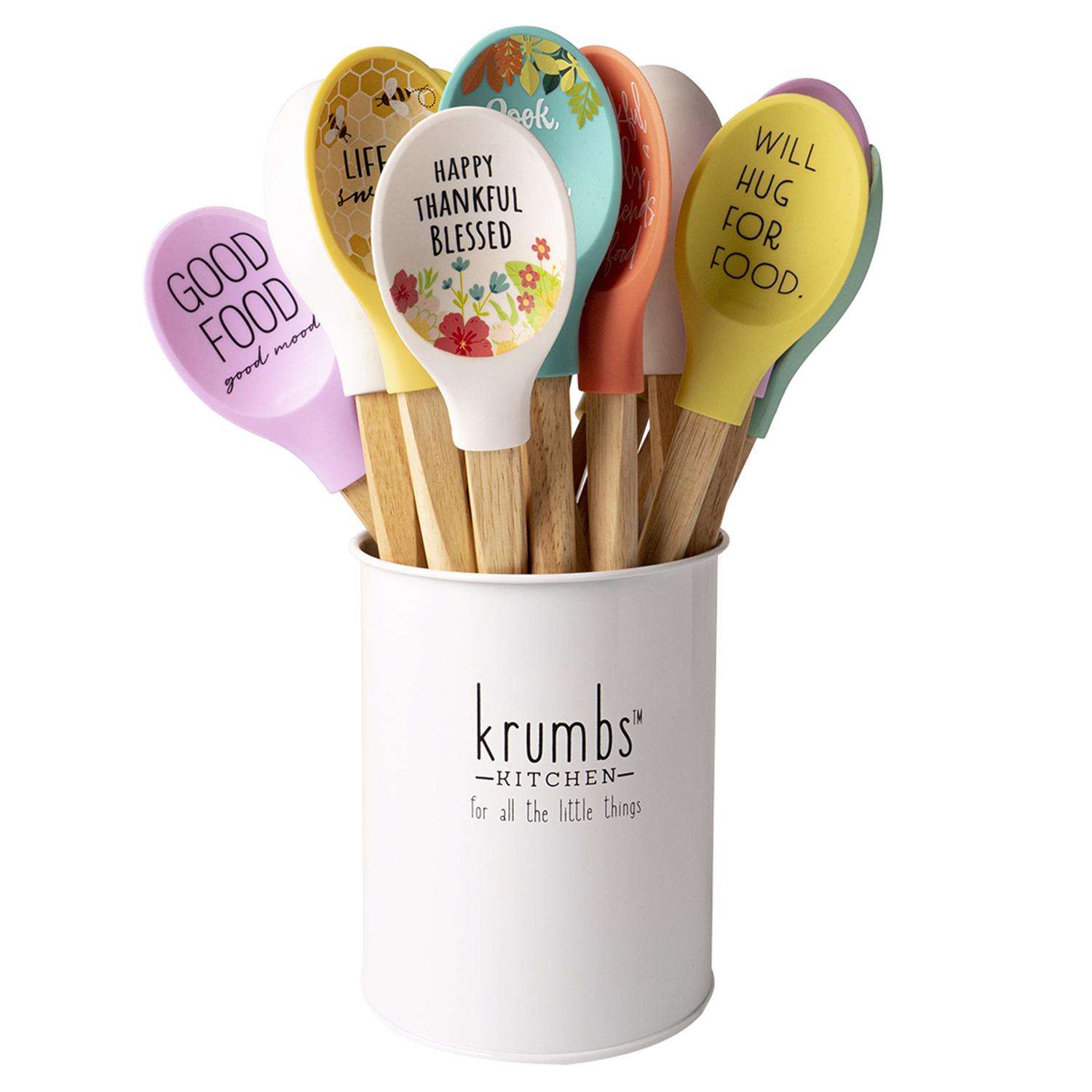 Krumbs Kitchen Homemade Happiness Assorted Silicone/Wood Spoons - Ace ...
