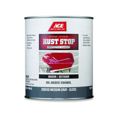 Ace Rust Stop Indoor/Outdoor Gloss Medium Gray Oil-Based Enamel Rust ...
