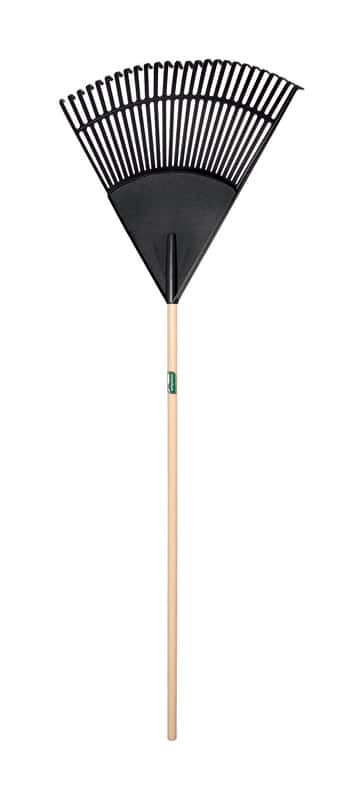 UnionTools 66.75 in. 24 Tine Poly Leaf Rake Wood Handle - Ace Hardware