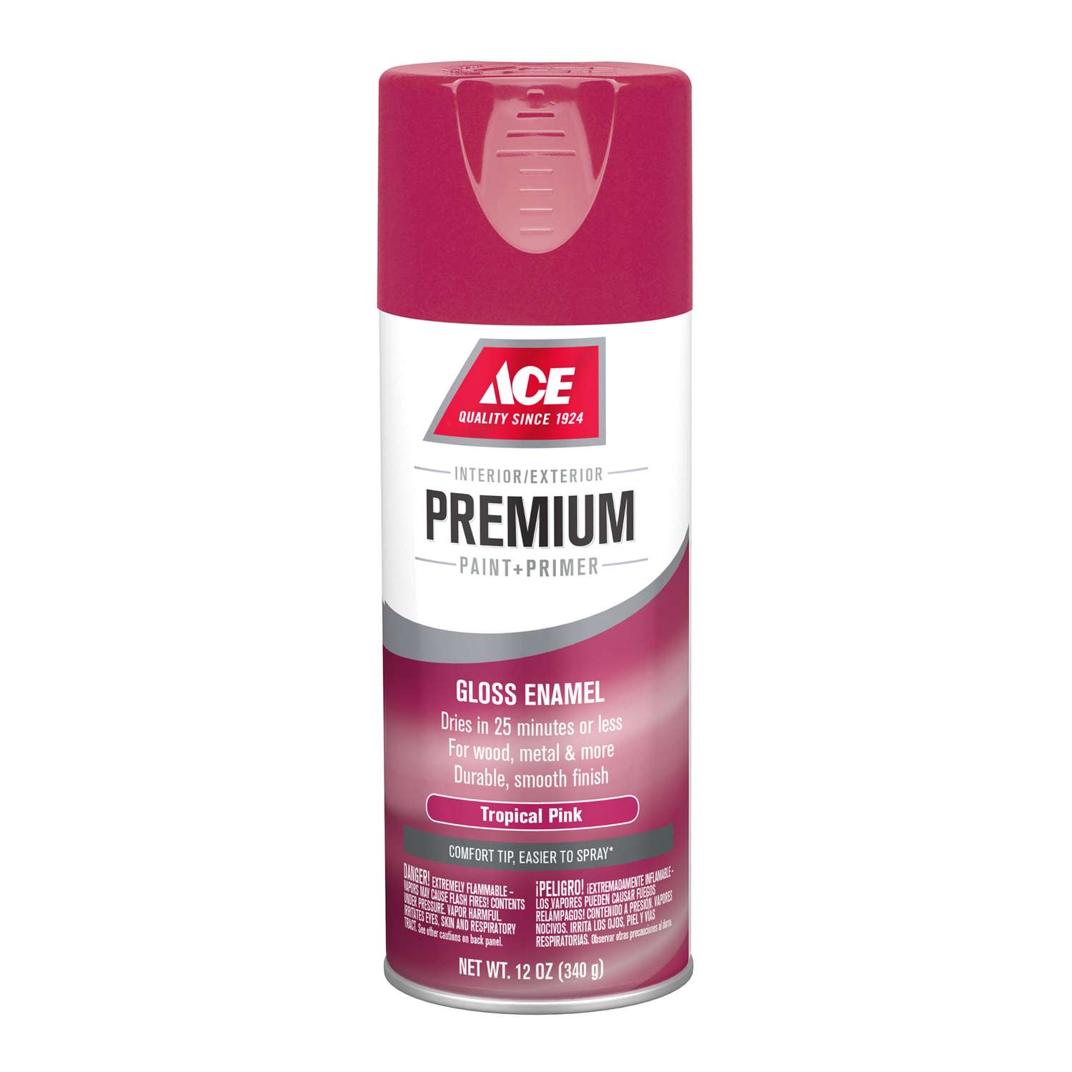 Ace Premium Gloss Tropical Pink Paint + Primer Spray Paint 12 oz. - Ace ...