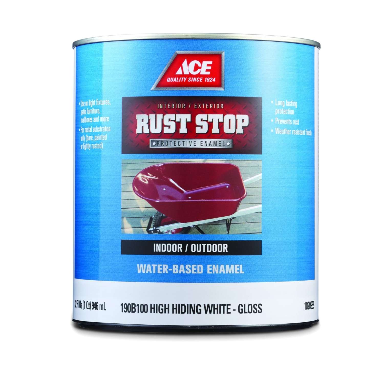 Ace Rust Stop Indoor / Outdoor Gloss High-Hiding White Water-Based ...