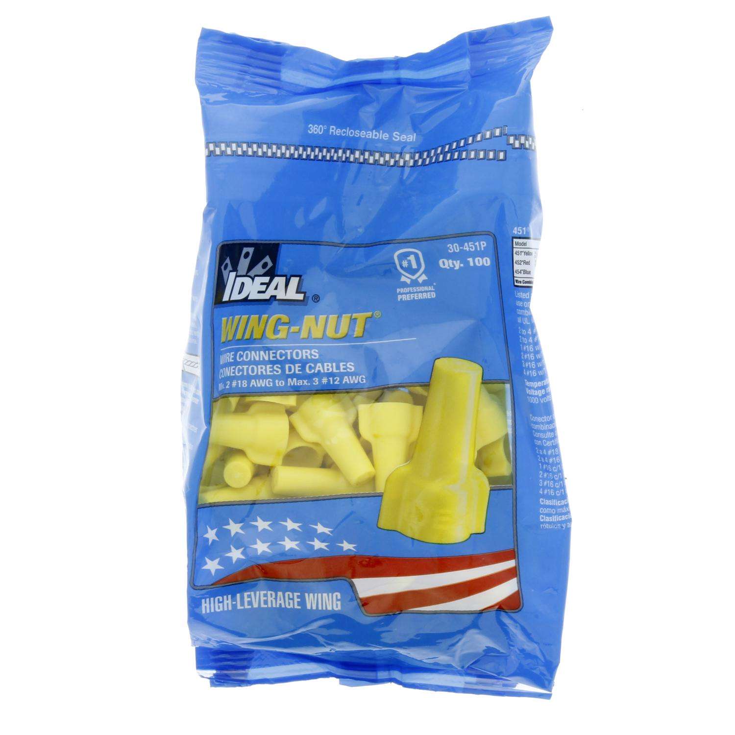 Ideal Wing-Nut Insulated Wire Connector Yellow 100 pk - Ace Hardware