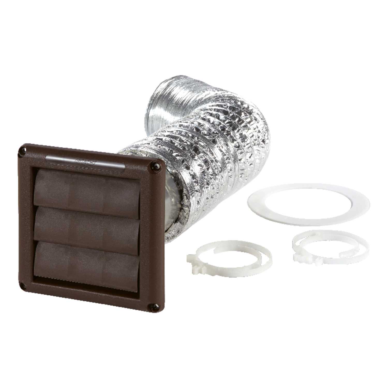 Ace 4 in. W x 6 in. L Brown Plastic Dryer Vent Kit - Ace Hardware