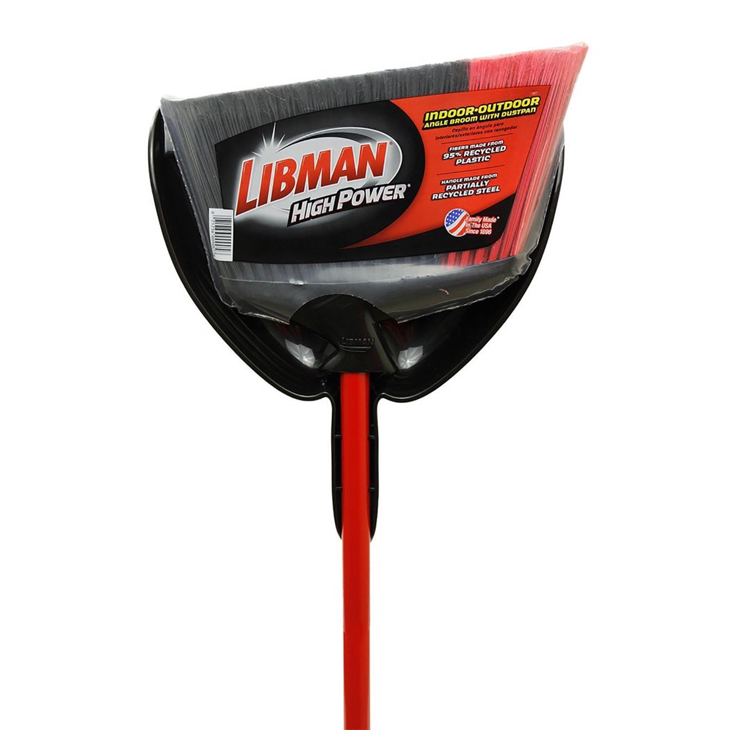 Libman High Power 13.75 in. W Stiff Recycled Plastic Broom with Dustpan ...