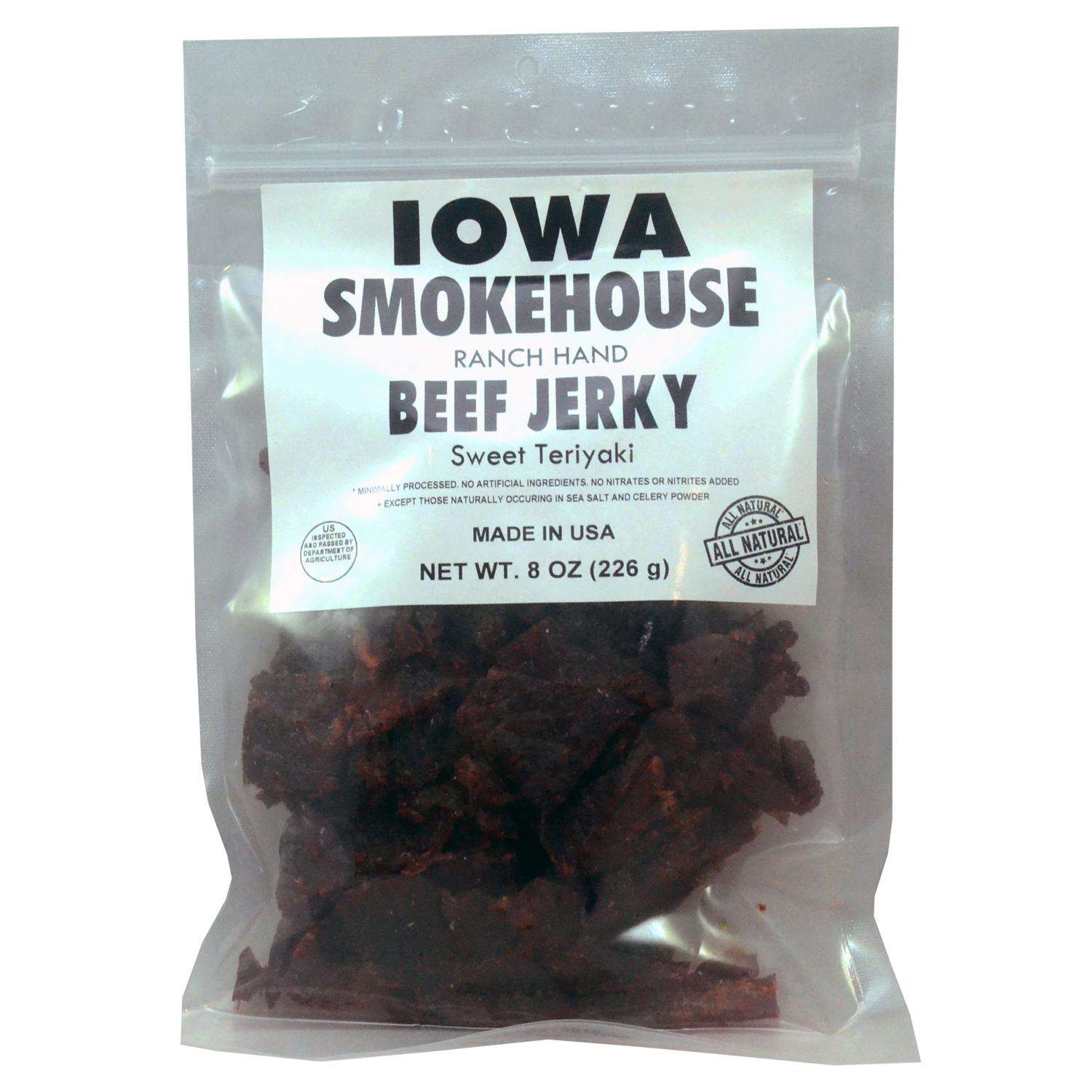 Iowa Smokehouse Ranch Hand Sweet Teriyaki Beef Jerky 8 oz Packet - Ace ...