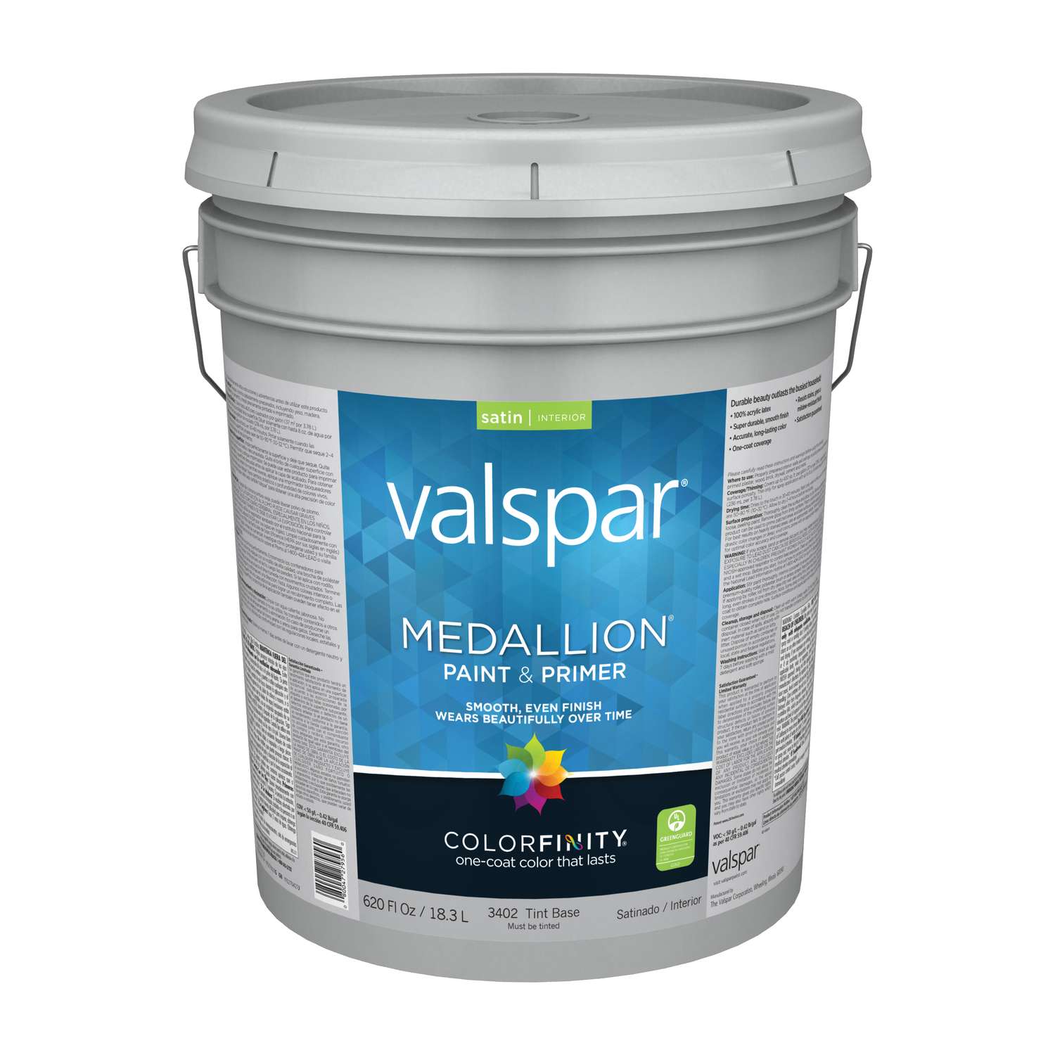 Valspar Medallion Satin Tintable Tint Base Paint Interior 5 gal - Ace ...