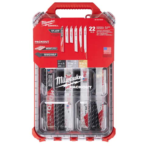 Milwaukee Sawzall Bi-Metal Reciprocating Saw Blade Set 22 pc Mfr# 49-22 ...