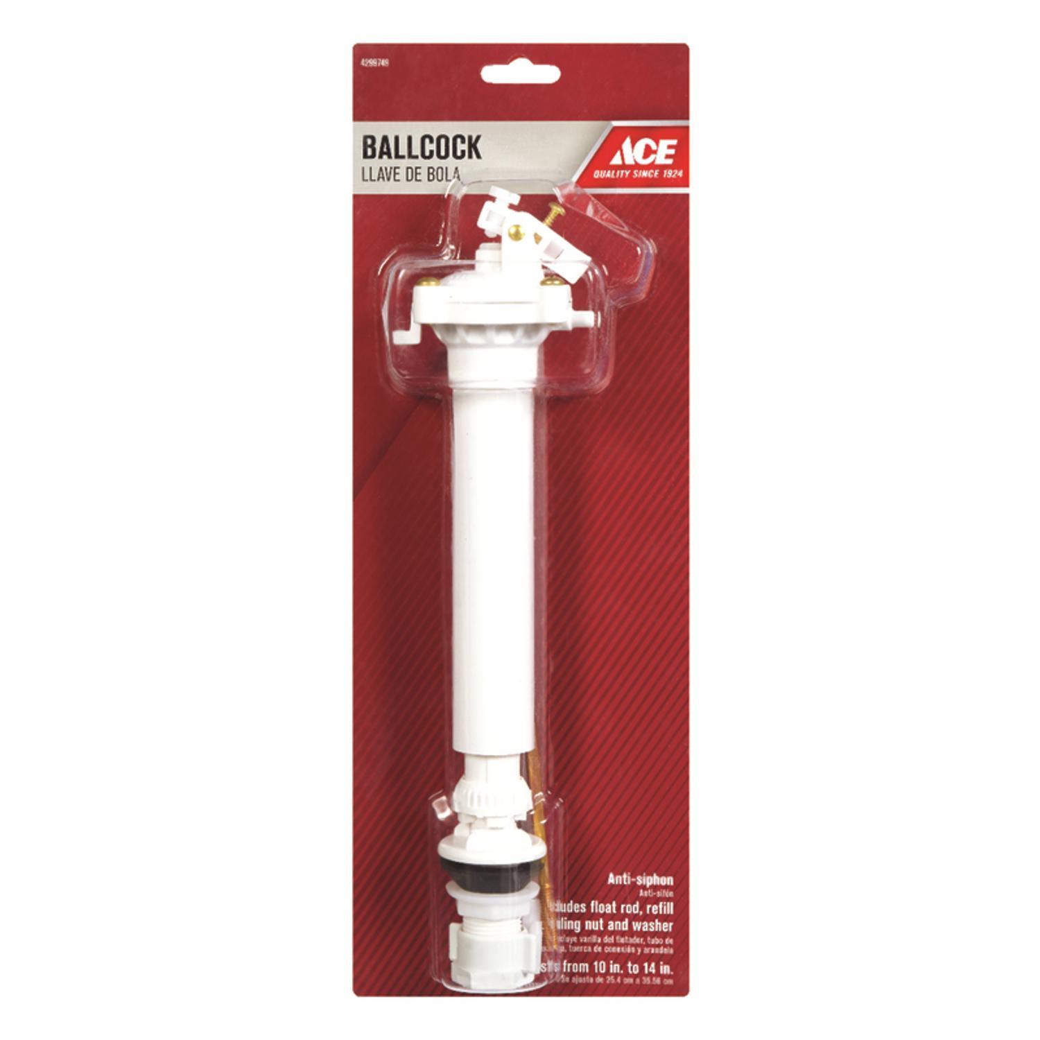 Ace Adjustable Ballcock White Plastic For Universal Mfr# ACE830-30 ...