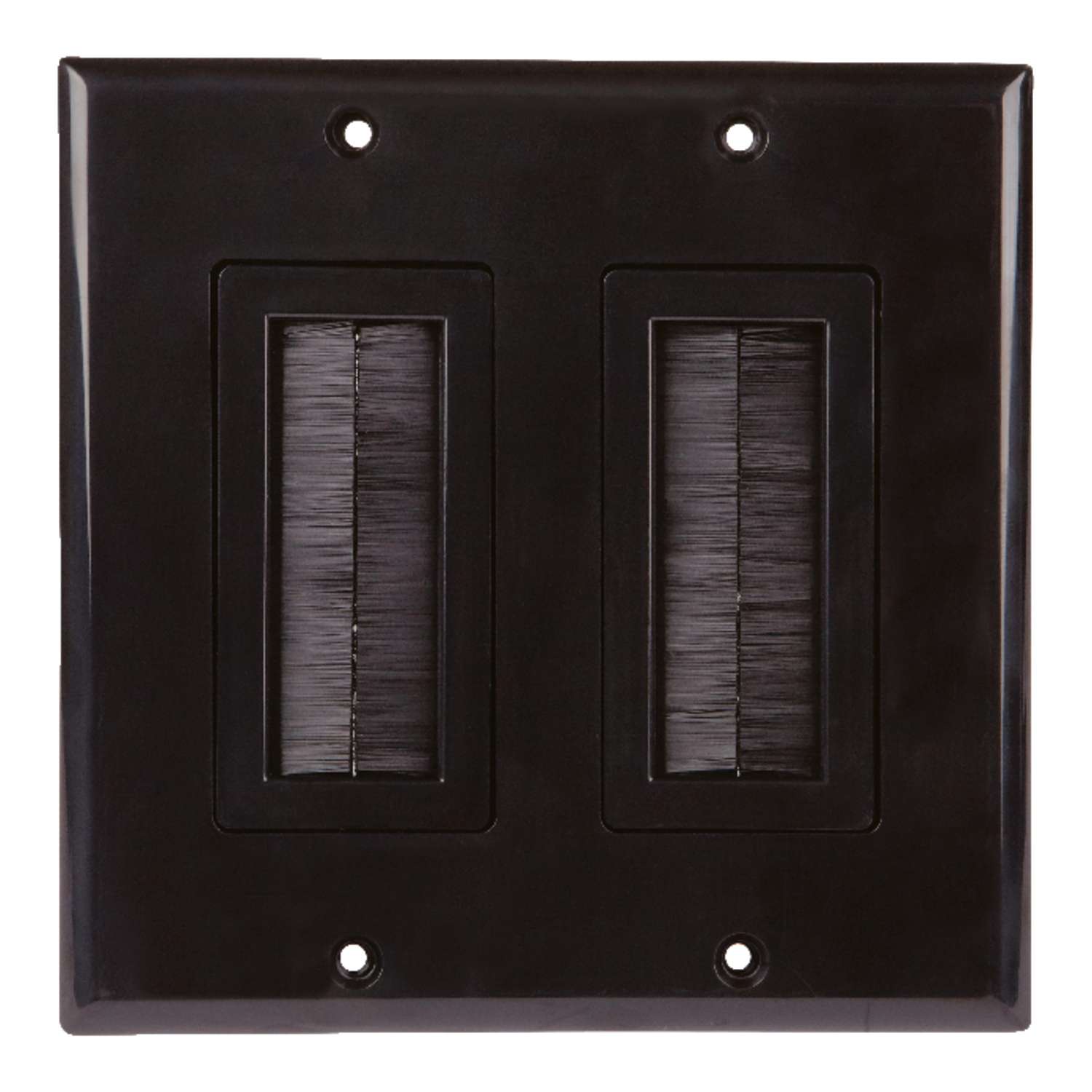 Monster Just Hook It Up Black 2 gang Plastic Home Theater Brush Wall ...