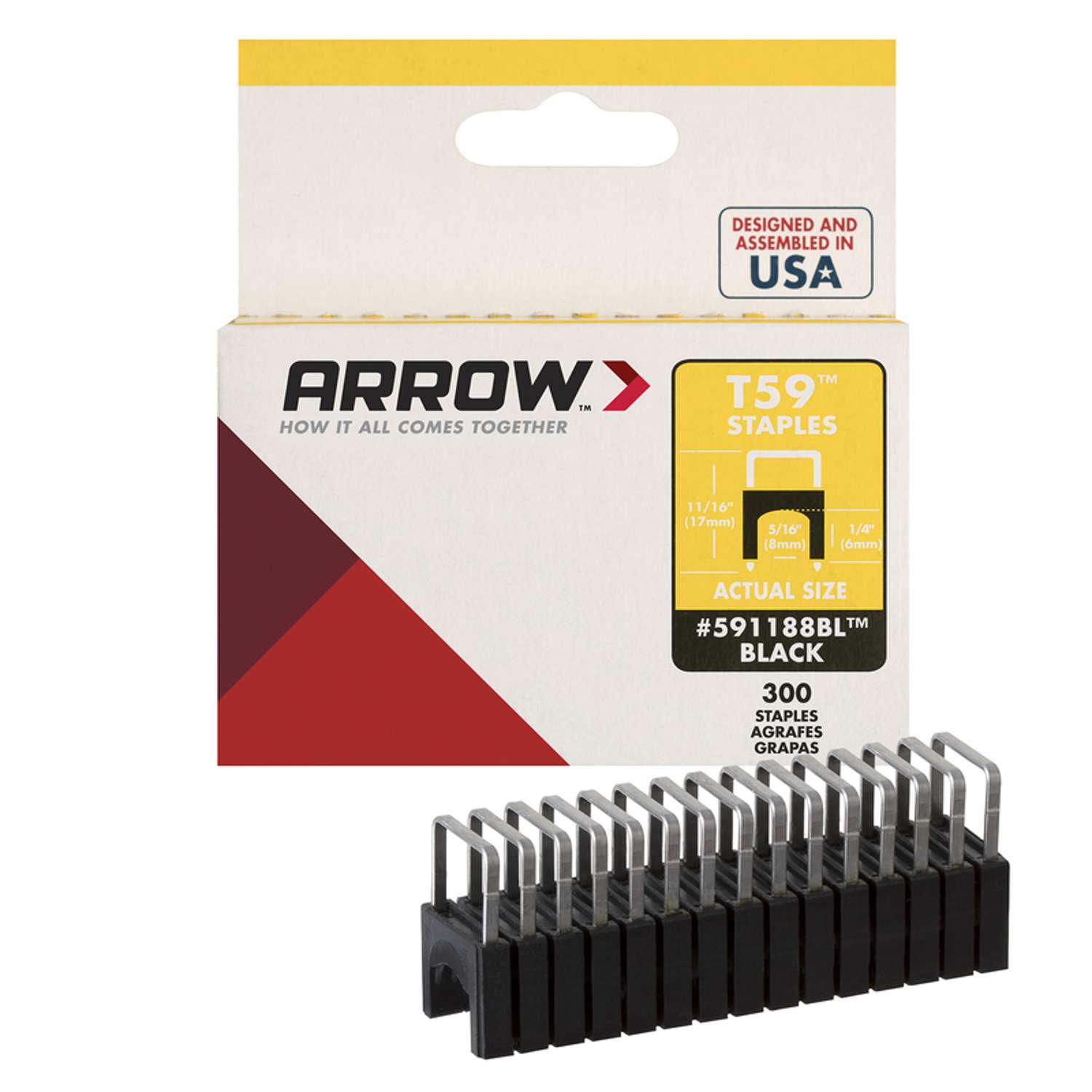 Arrow T59 5/16 in. W X 11/16 in. L Insulated Crown Cable Staples 300 pk ...