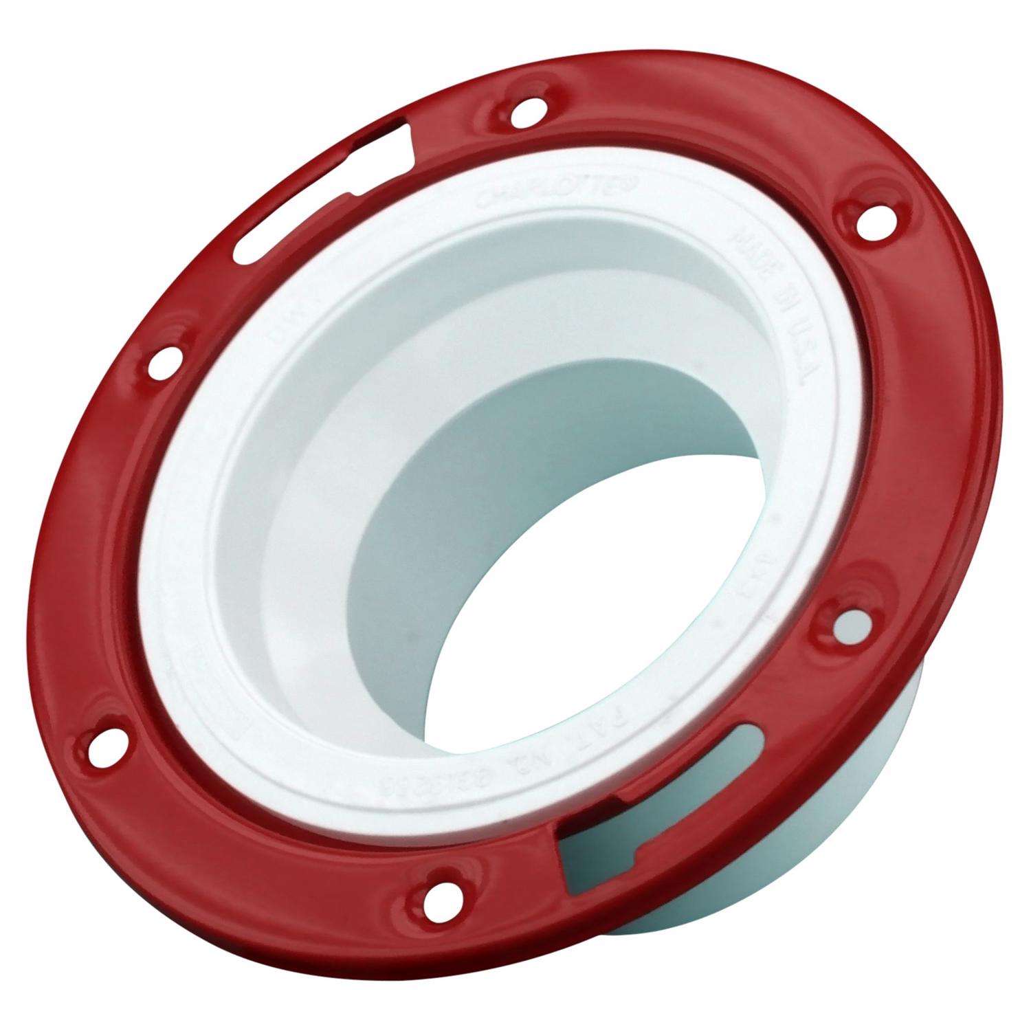 Charlotte Pipe Schedule 40 4 in. Hub X 4 in. D Hub PVC Floor Flange 1 ...