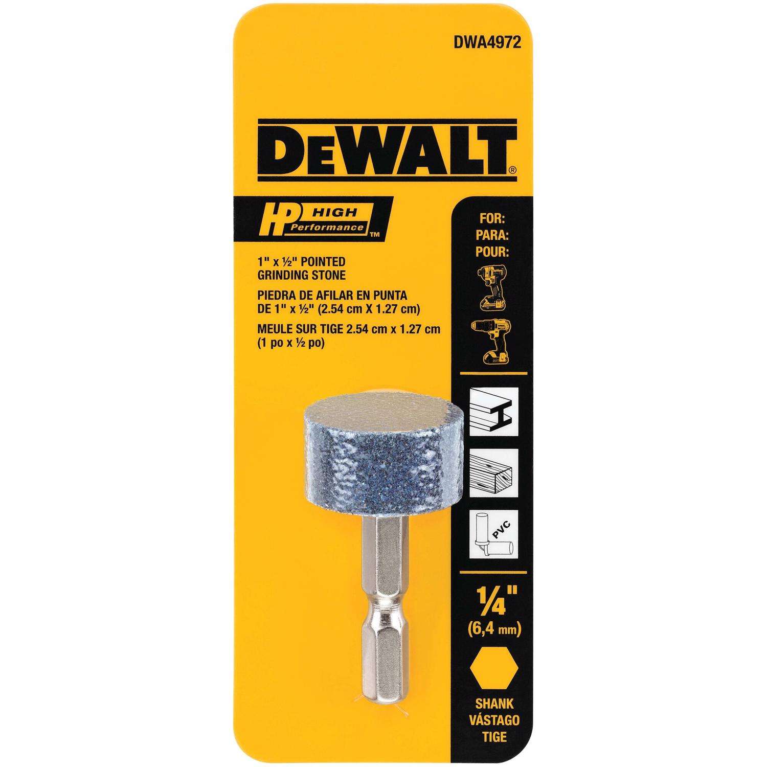 DeWalt HP 1/2 in. D Aluminum Oxide Cylindrical Grinding Point Cylinder ...