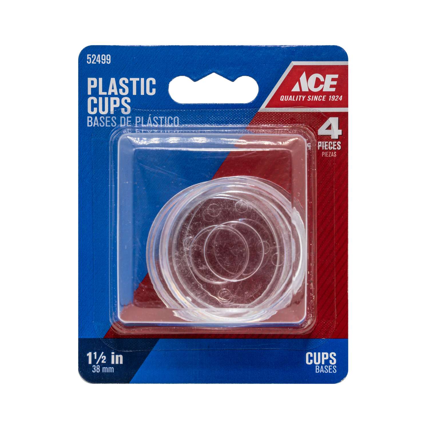 Ace Plastic Caster Cup Clear Round 1-1/2 in. W 4 pk - Ace Hardware