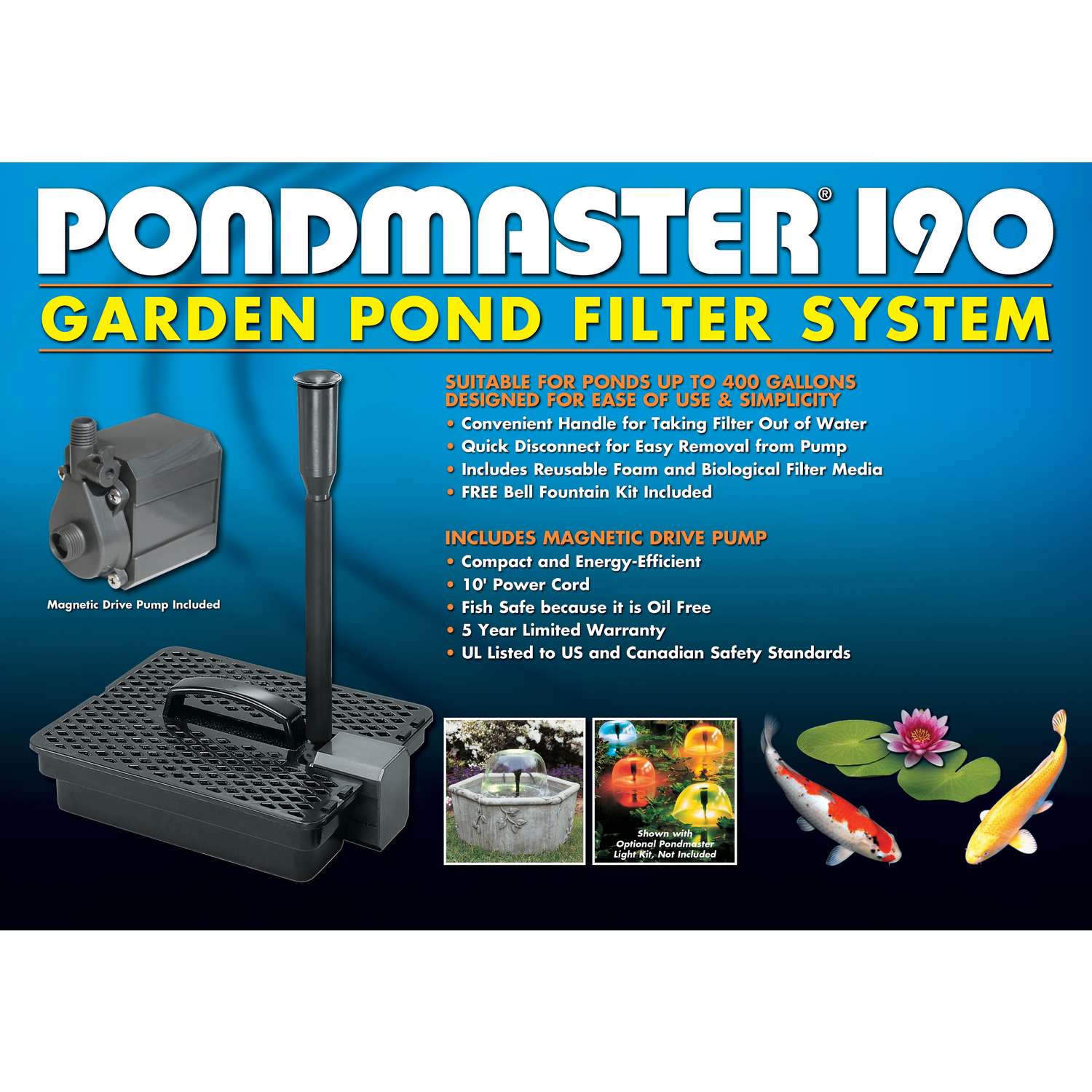 Danner Pondmaster Plastic 190 gph Filter Kit with Pump - Ace Hardware
