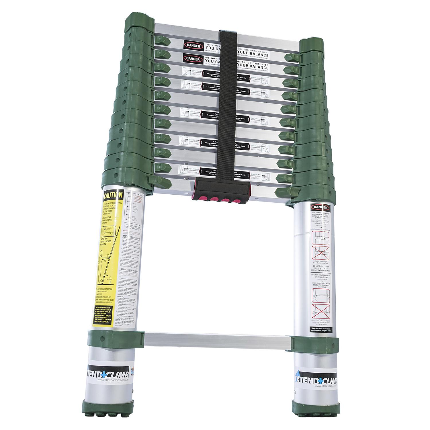 Aluminum Extension Ladder 12.5FT Telescoping Ladder - With Locking ...