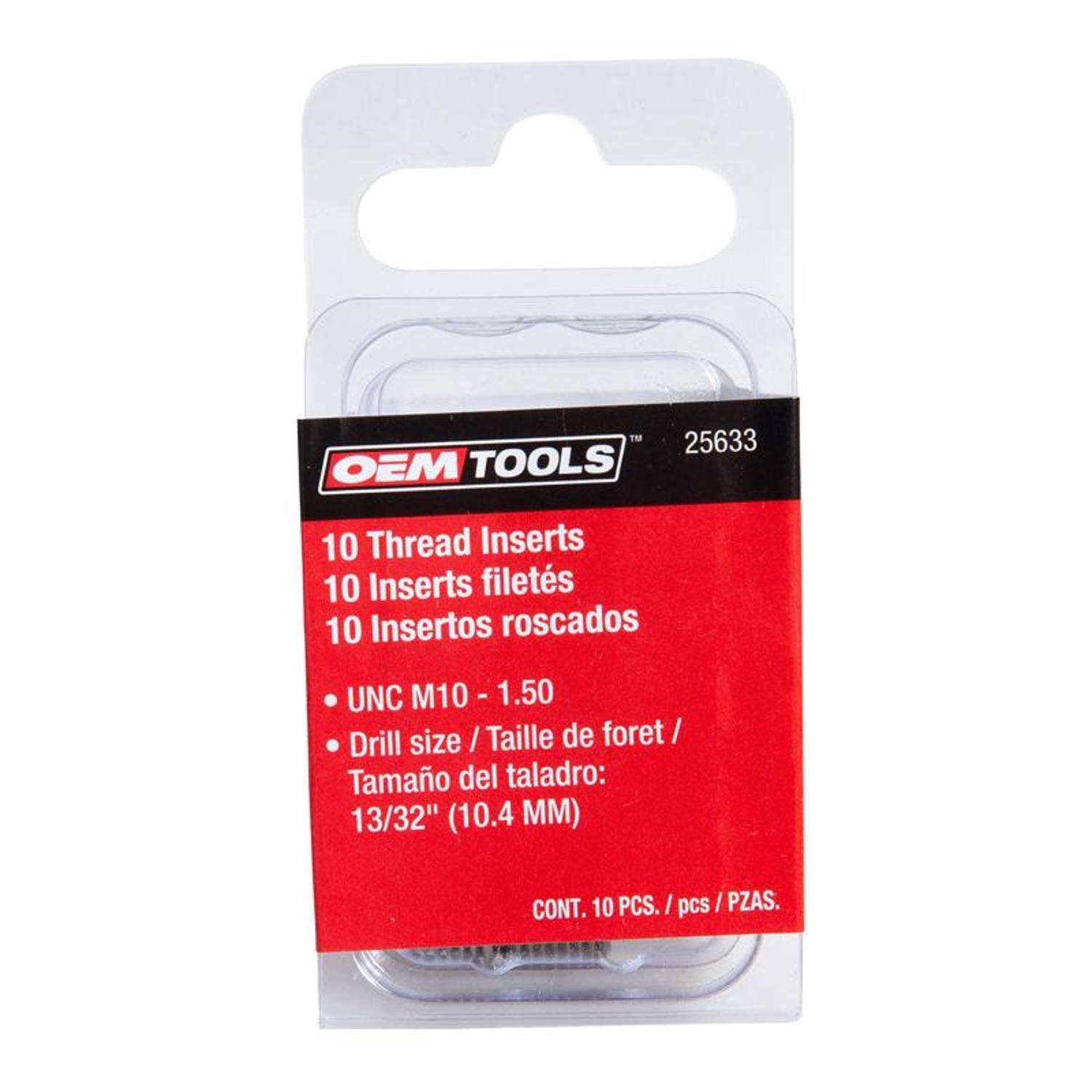 OEMTOOLS M10-1.5 in. Stainless Steel Non Locking Helical Thread Insert ...
