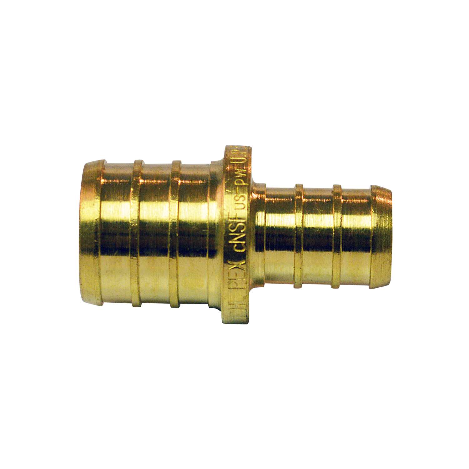 Apollo 3/4 in. Barb in to X 1/2 in. D Barb Brass Reducing Coupling - Ace Hardware