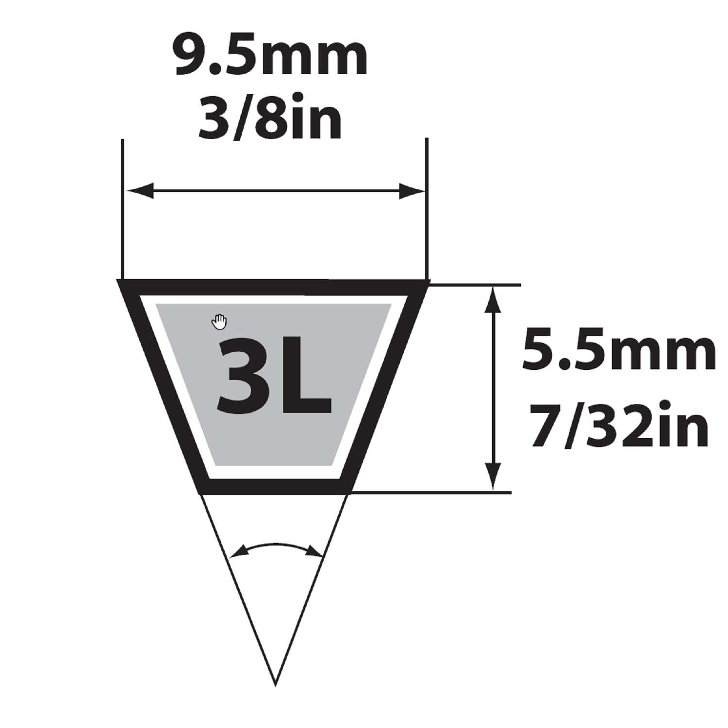 Mitsuboshi FHP 3L380 General Utility V-Belt 0.38 in. W X 38 in. L For ...