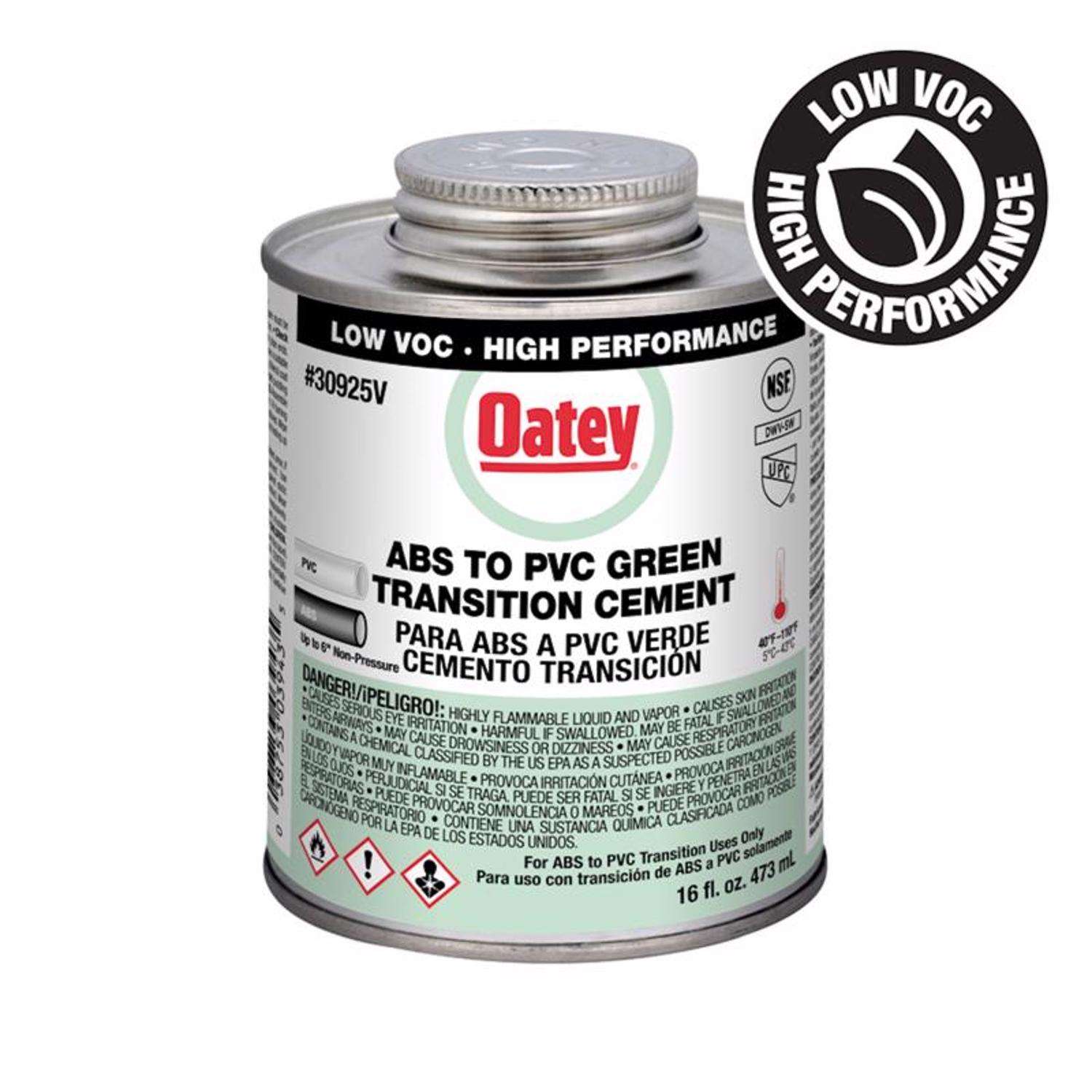 Oatey Green Transition Cement For ABS/PVC 16 oz - Ace Hardware