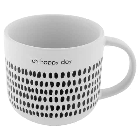 Karma Gifts Milo Black/White Stoneware On Happy Day Mug 1 pk - Ace Hardware