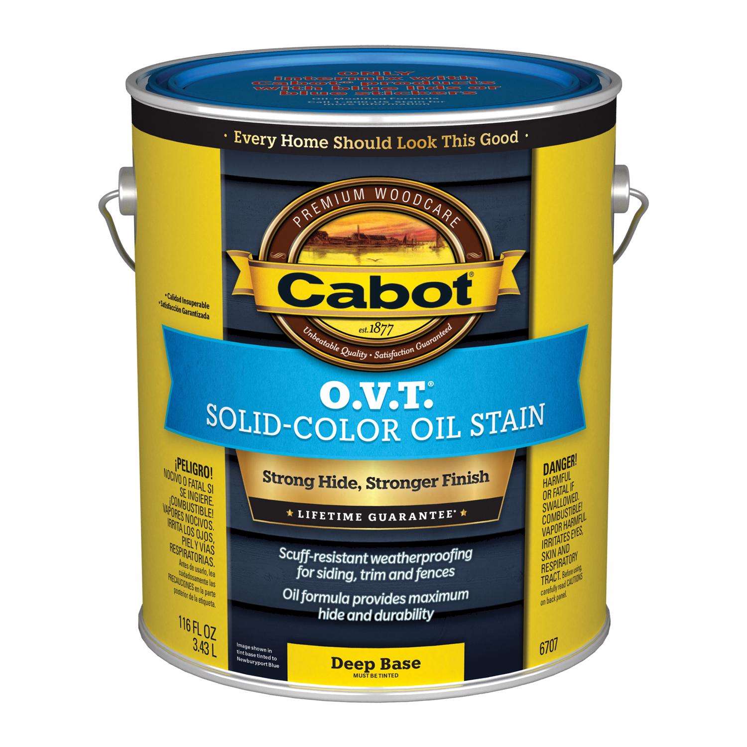 Cabot O.V.T. Low VOC Solid Tintable Deep Base Alkyd Linseed Oil Stain 1 ...