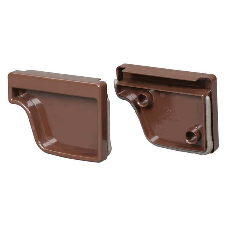 Amerimax 4.6 in. H X 2 in. W X 5 in. L Brown Vinyl K Gutter End Cap Set ...