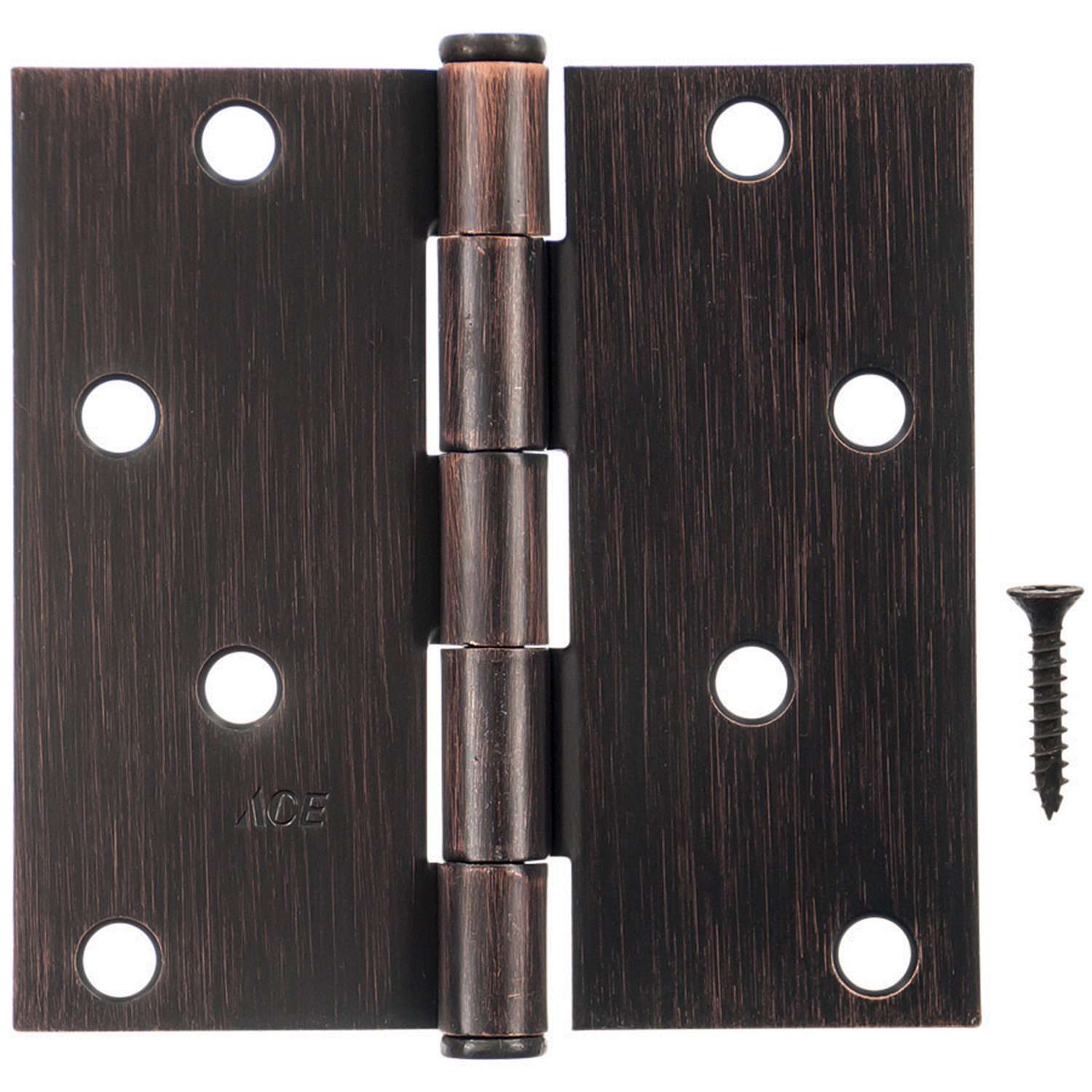 Ace 4 in. L Oil Rubbed Bronze Residential Door Hinge 3 pk - Ace Hardware