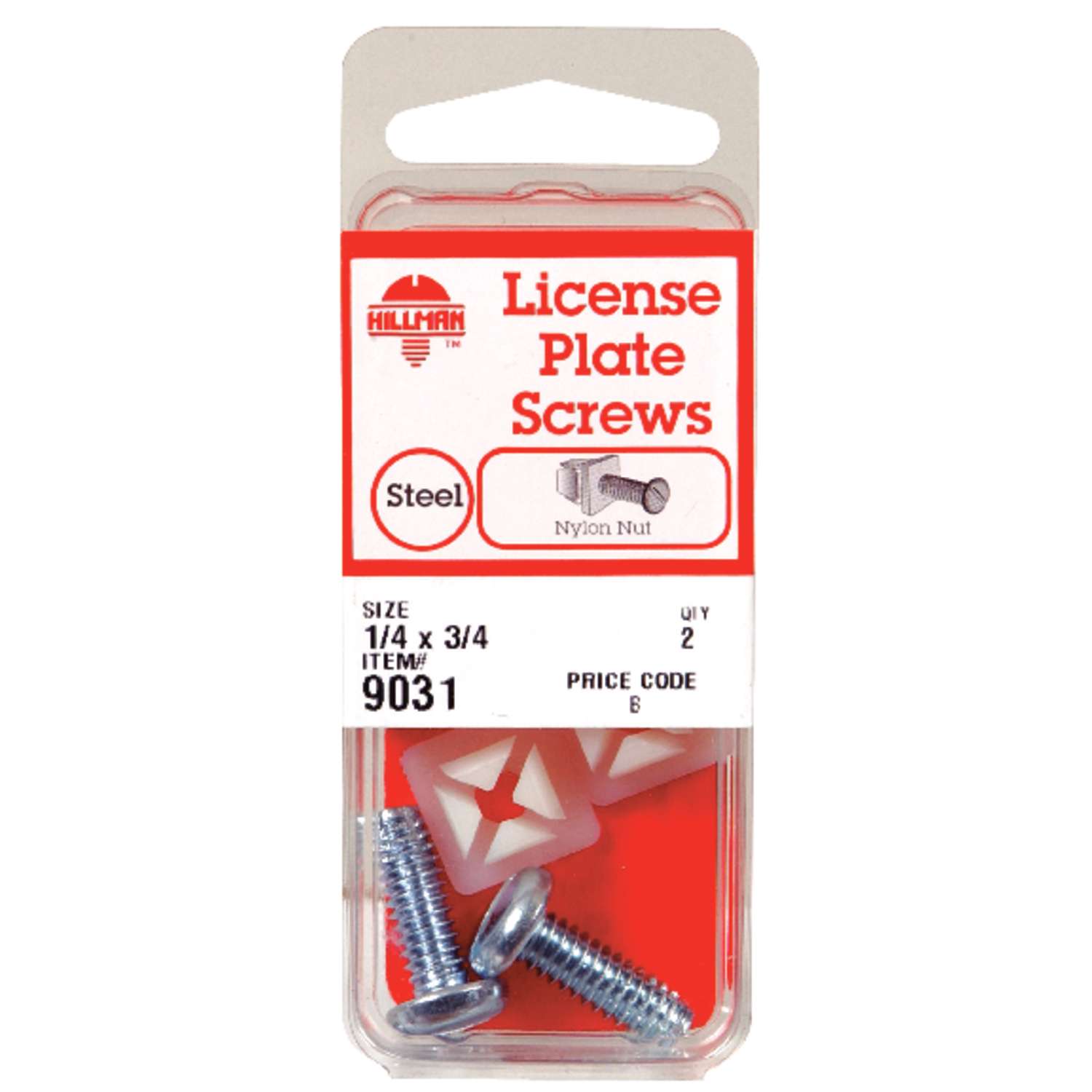 Hillman No. 14 X 3/4 in. L Slotted Square Head License Plate Screws 2 ...