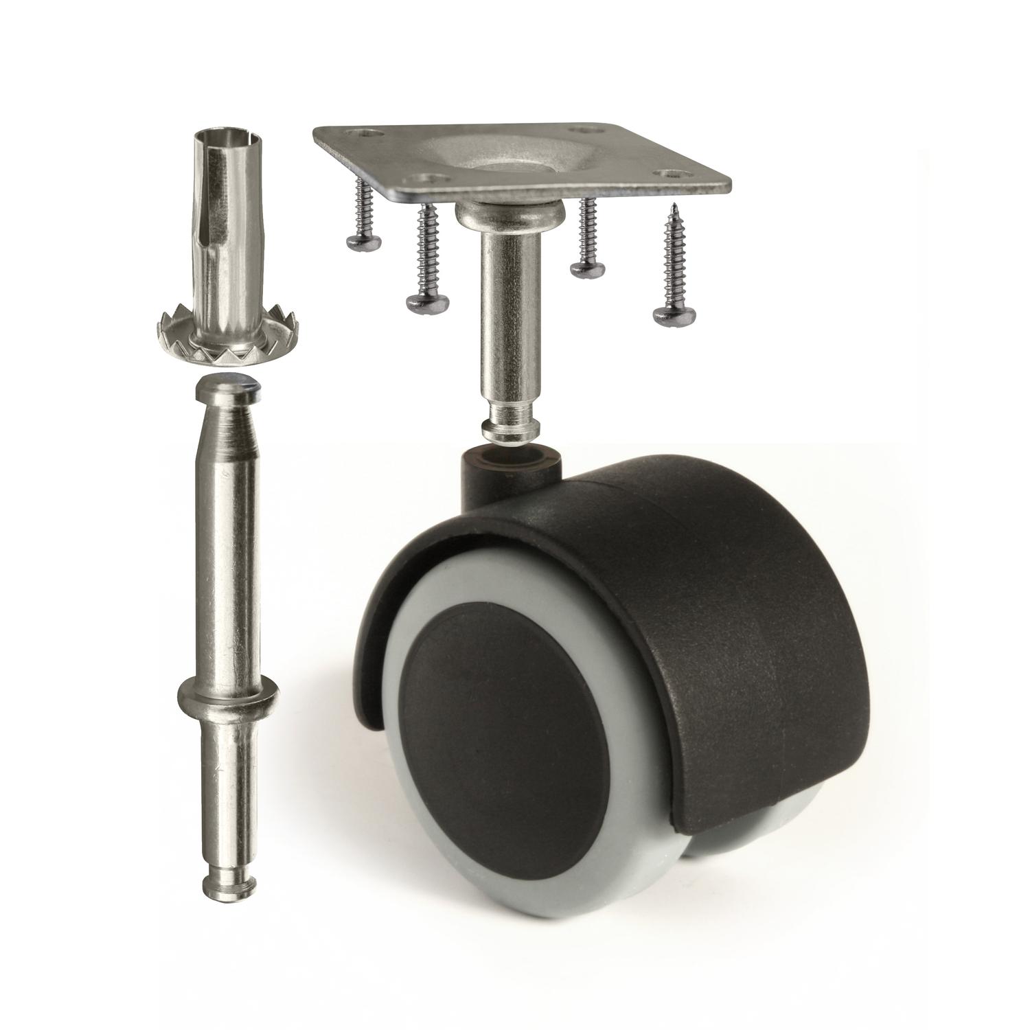 Slipstick 2 in. D Swivel Rubber Caster 264 lb 4 pk - Ace Hardware