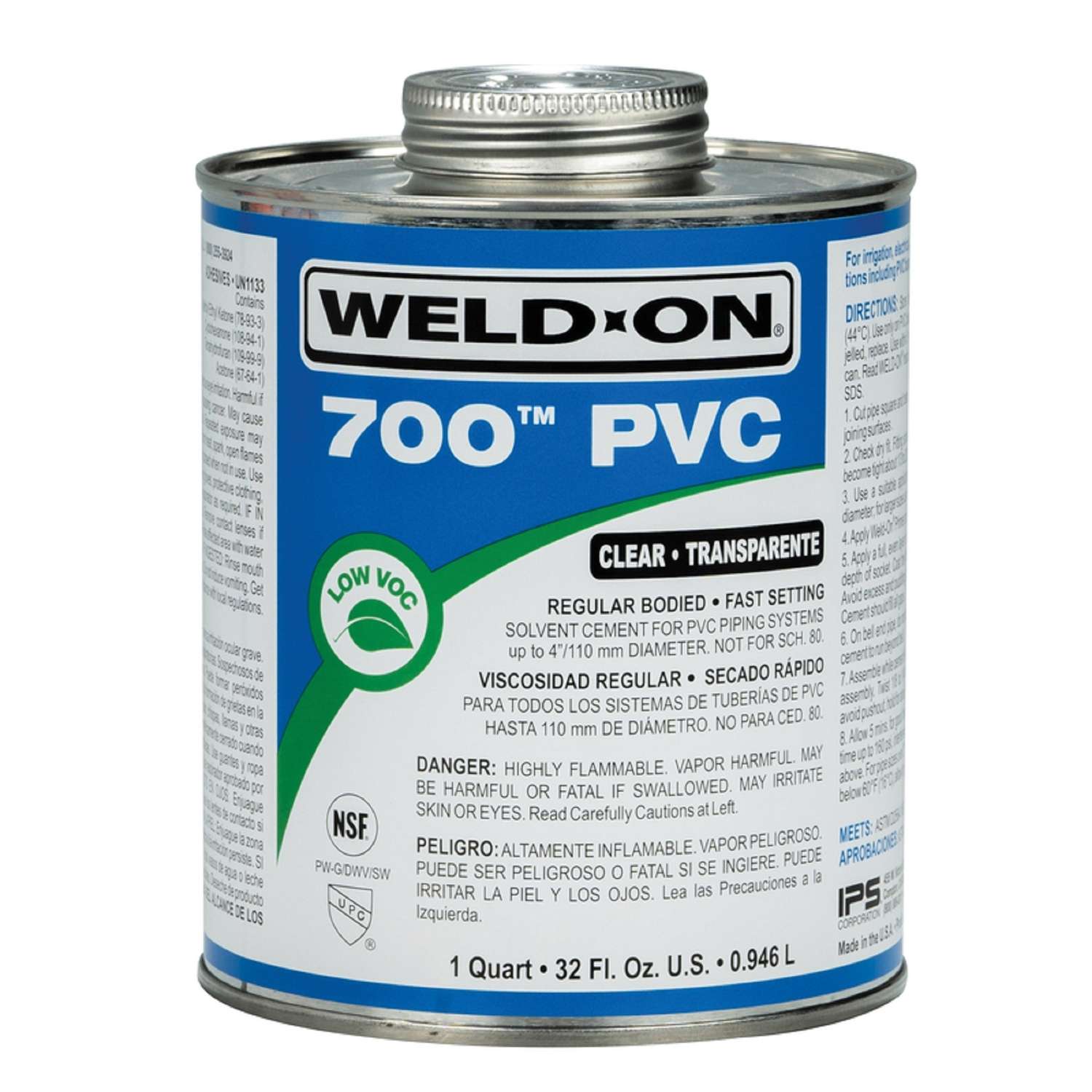 Weld-On 700 Clear Solvent Cement For PVC 32 oz - Ace Hardware