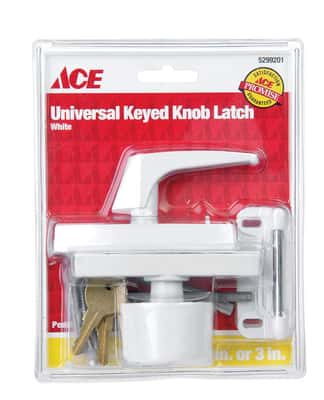 Ace White Metal Keyed Universal Knob Latch 1 pk - Ace Hardware