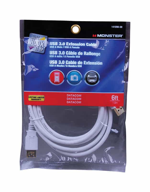 Monster Cable Just Hook It Up 6 ft. L USB Cable Extensions - Ace Hardware