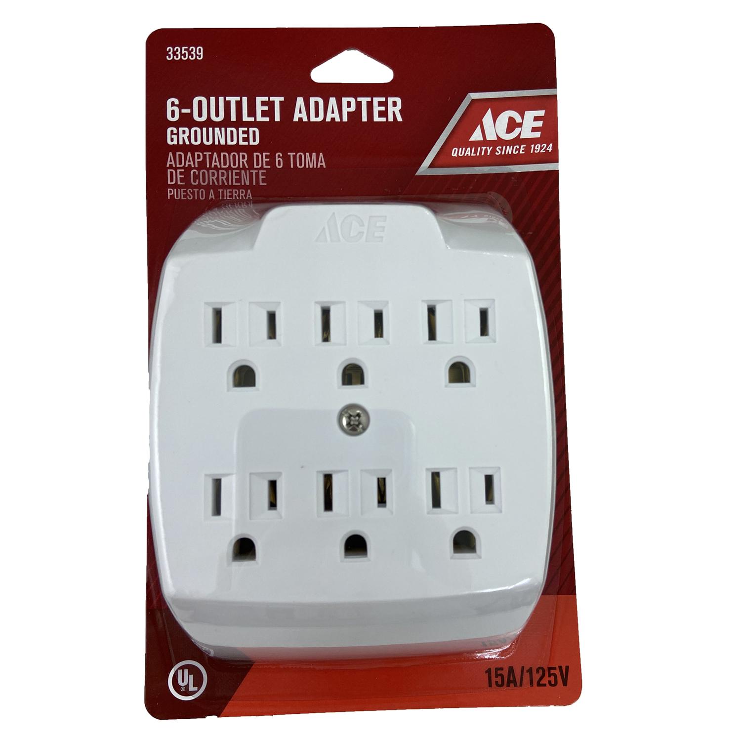 Ace Grounded 6 outlets Adapter 1 pk - Ace Hardware