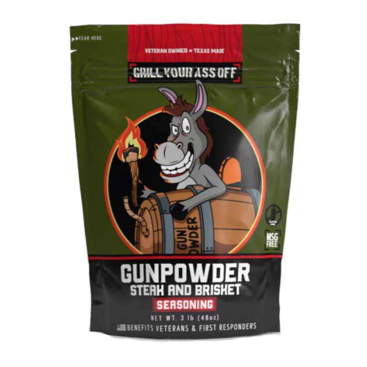 Grill Your Ass Off Gunpowder Steak and Brisket Seasoning 48 oz - Ace ...