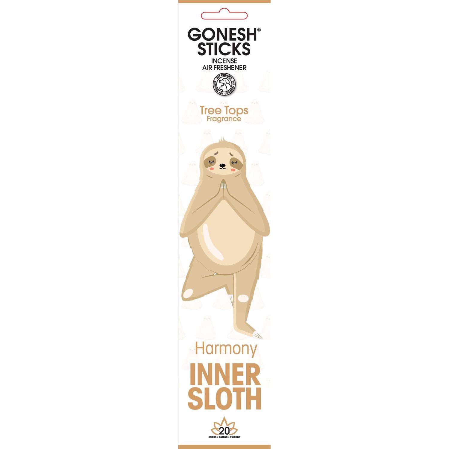 Gonesh Yoga Pets Beige Inner Sloth - Tree Tops Scent Sticks Incense 1 ...