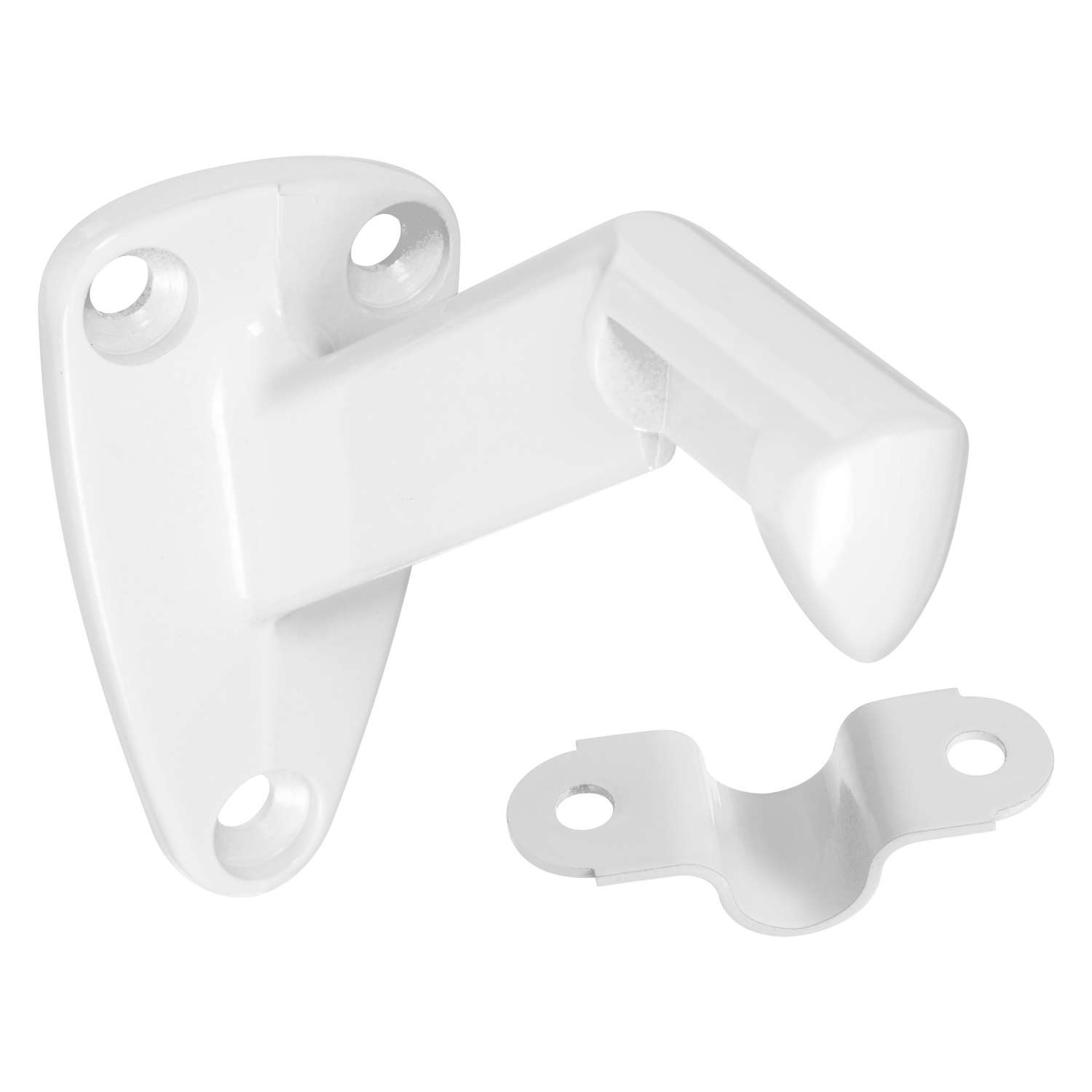 National Hardware White Zinc Die Cast w/Steel Strap Handrail Bracket ...