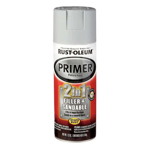 Rust-Oleum Stops Rust Flat/Matte Gray Automotive 2-in-1 Filler & Sandable Primer Spray 12 oz ...