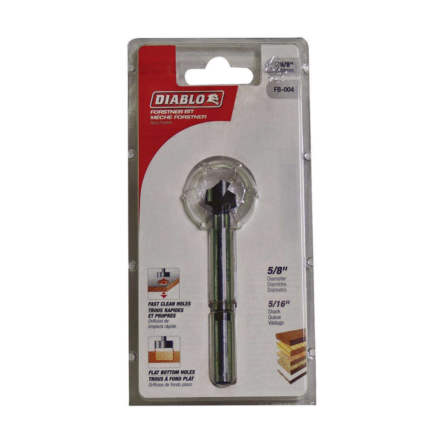 Diablo 5/8 in. X 3-1/2 in. L High Speed Steel Forstner Drill Bit Round ...