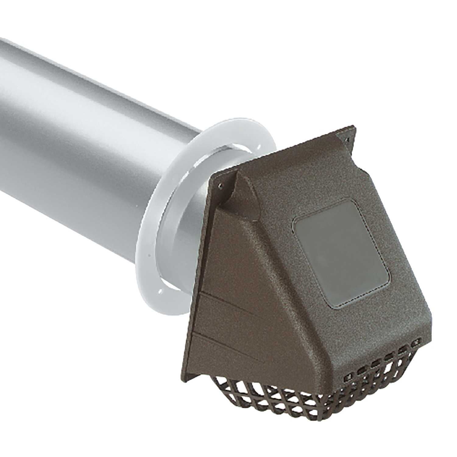 Ace 4 in. W x 6 in. L Brown Plastic Dryer Vent Hood - Ace Hardware