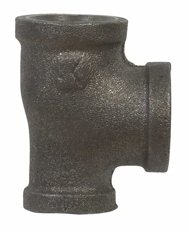 BK Products 3/4 in. FPT x 1/2 in. Dia. FPT Black Malleable Iron Reducing Tee - Ace Hardware
