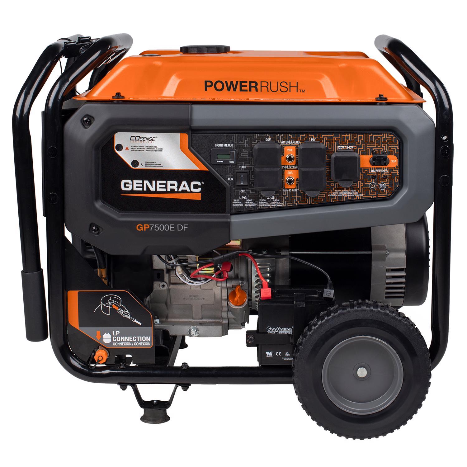 Generac GP 7500 W 9400 W 250 V Gasoline or Propane Portable Portable ...