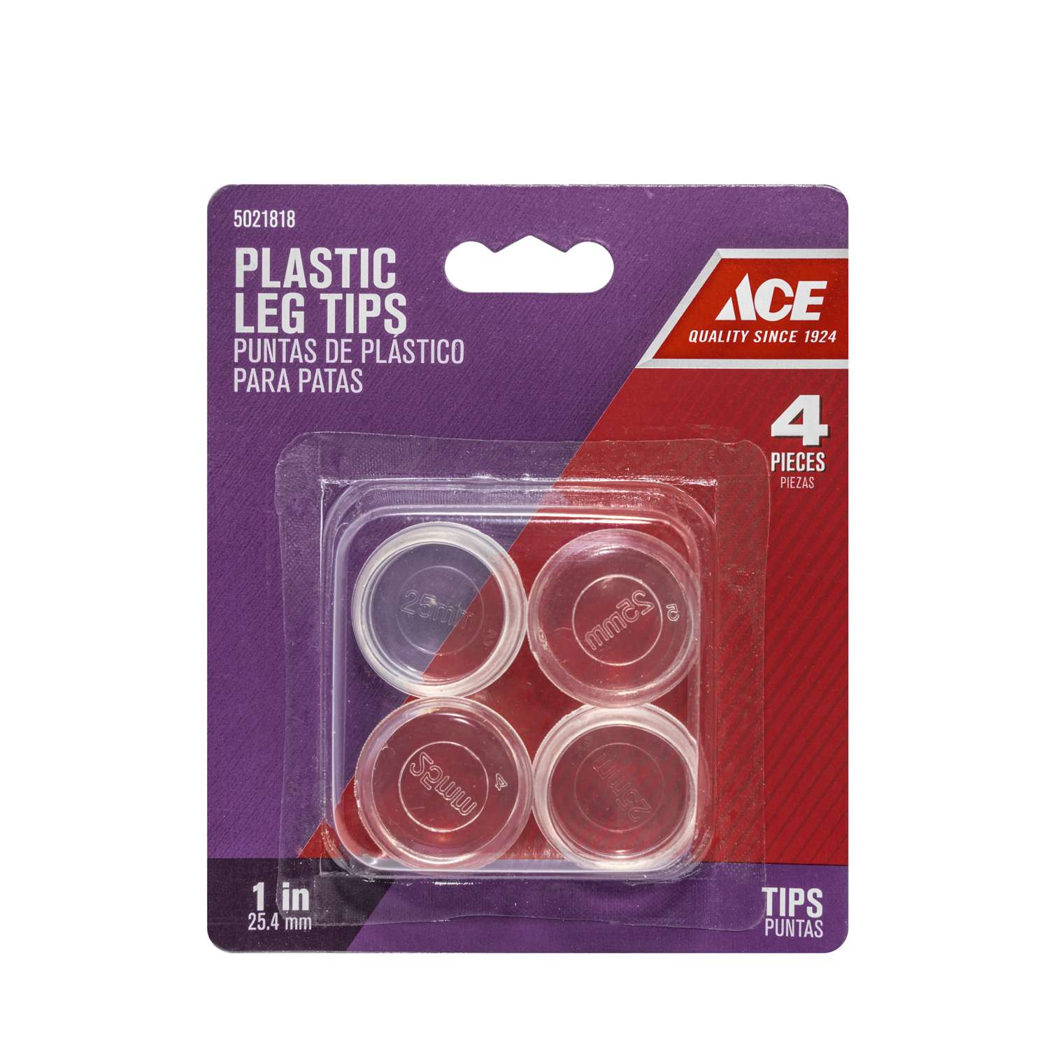 Ace Plastic Leg Tip Clear Round 2.38 in. W X 1.75 in. L 4 pk - Ace Hardware