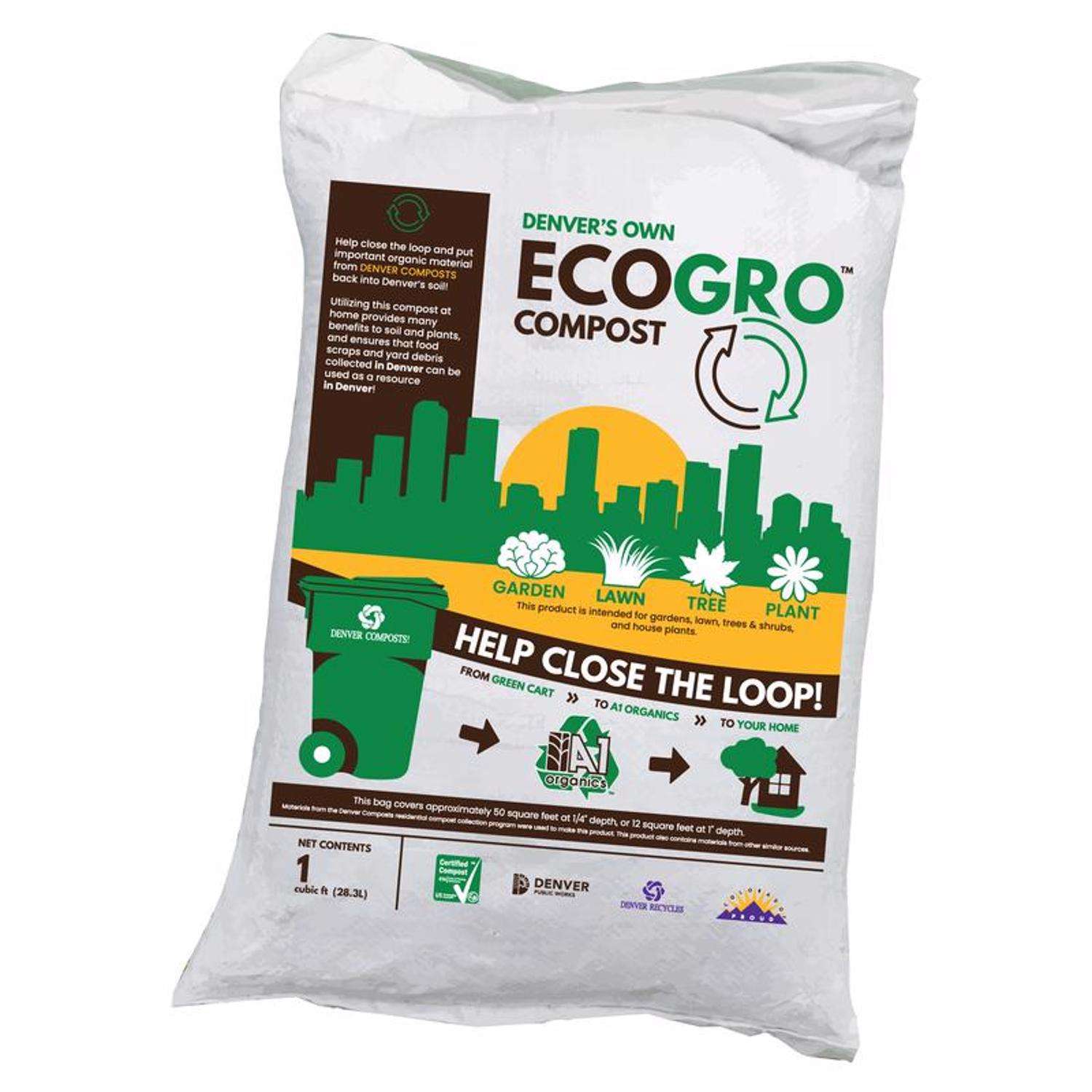 EcoPlus Organic Compost Organic Humus Garden/Lawn/Shrub Compost 1 ft³ ...