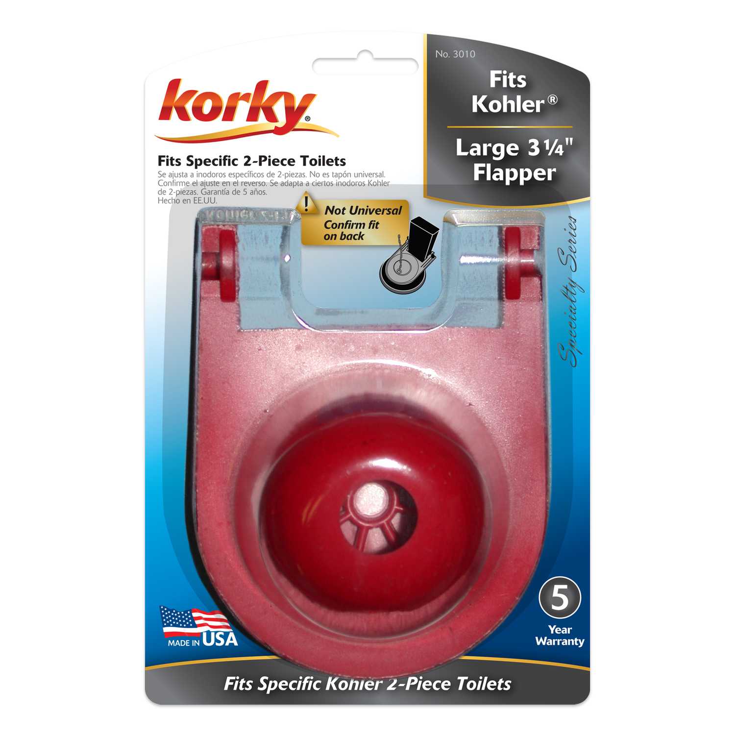 Korky Fits Kohler Class Five 3 inch Flapper - Ace Hardware