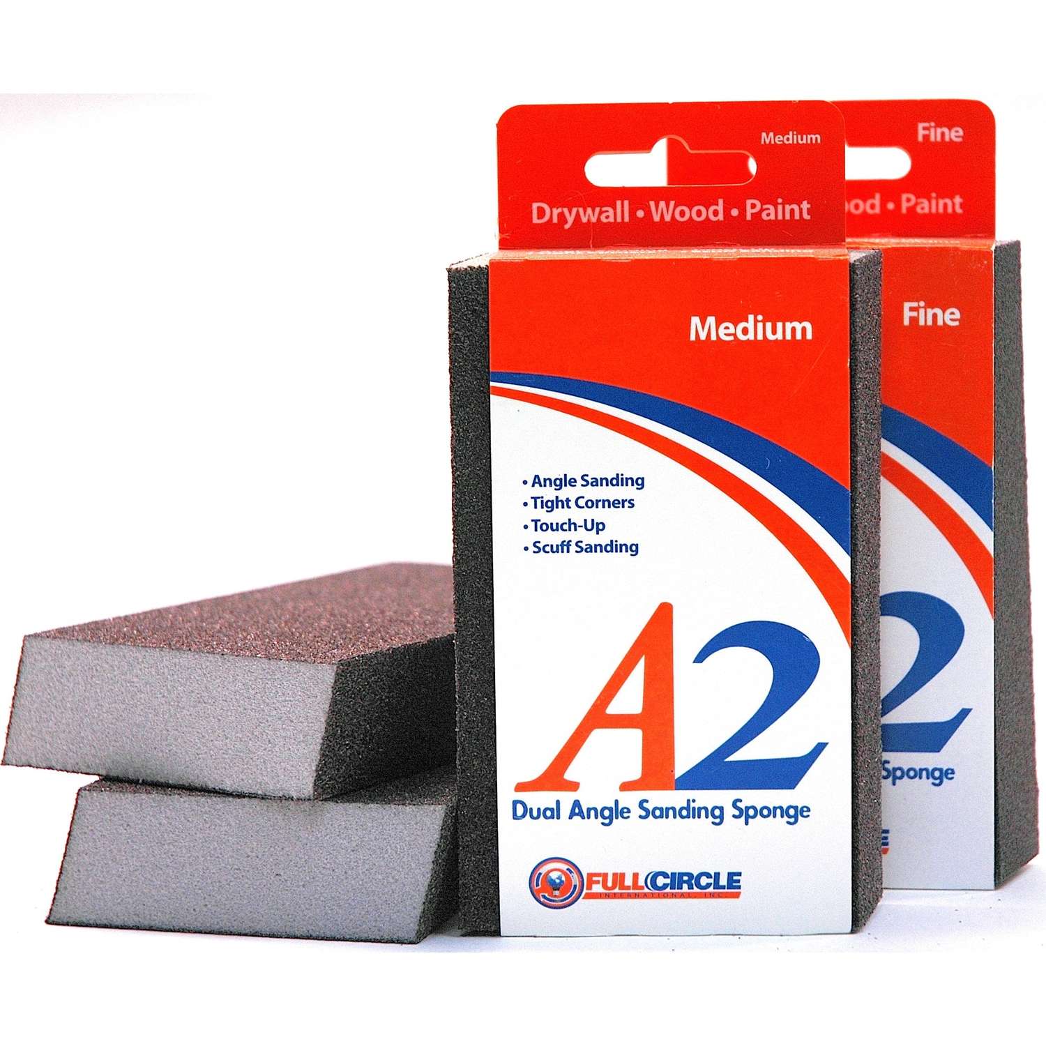 Full Circle 3 in. L X 5 in. W X 1 in. Medium Dual Angle Sanding Sponge ...