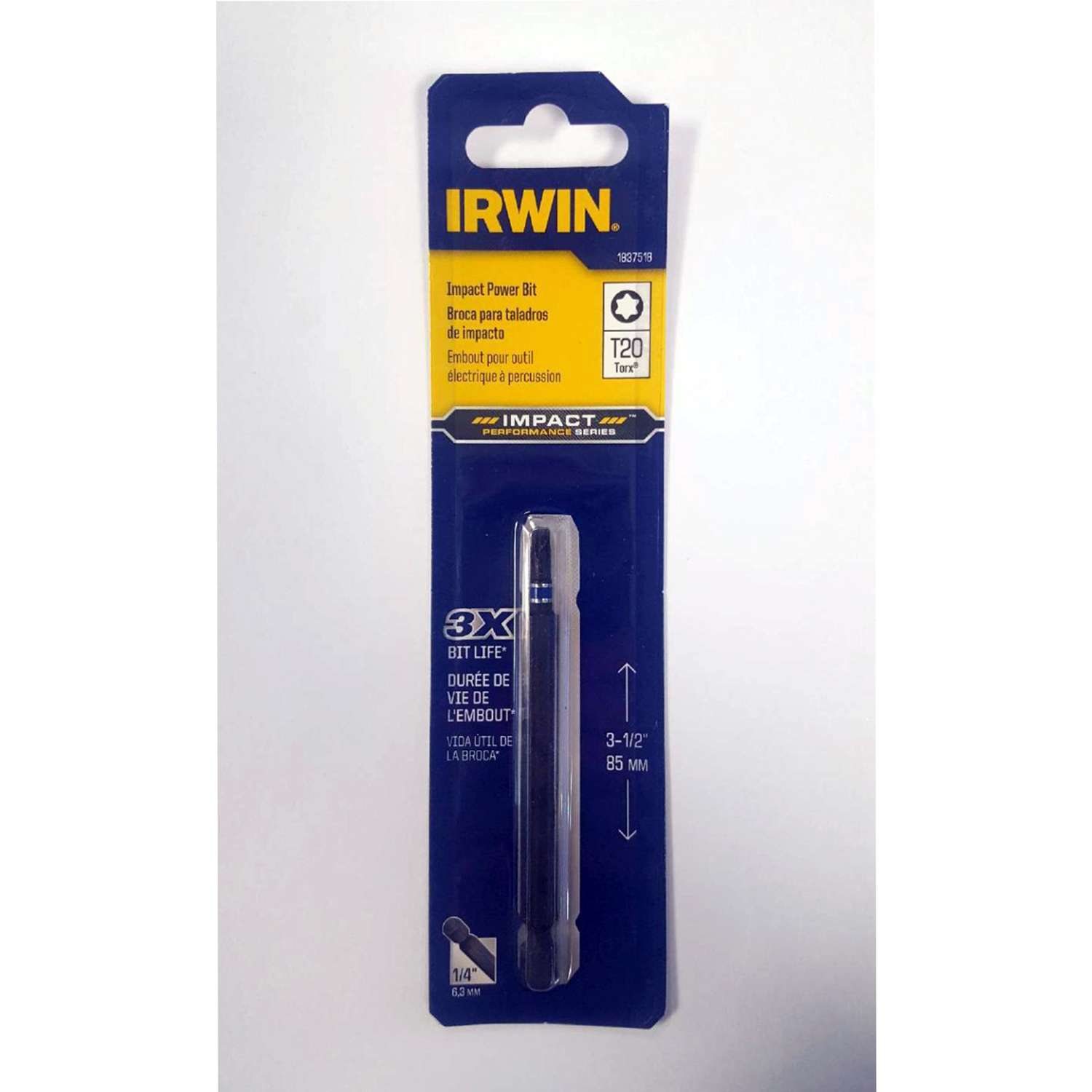 Irwin Impact Performance Series Torx T20 X 3-1/2 in. L Power Bit S2 ...