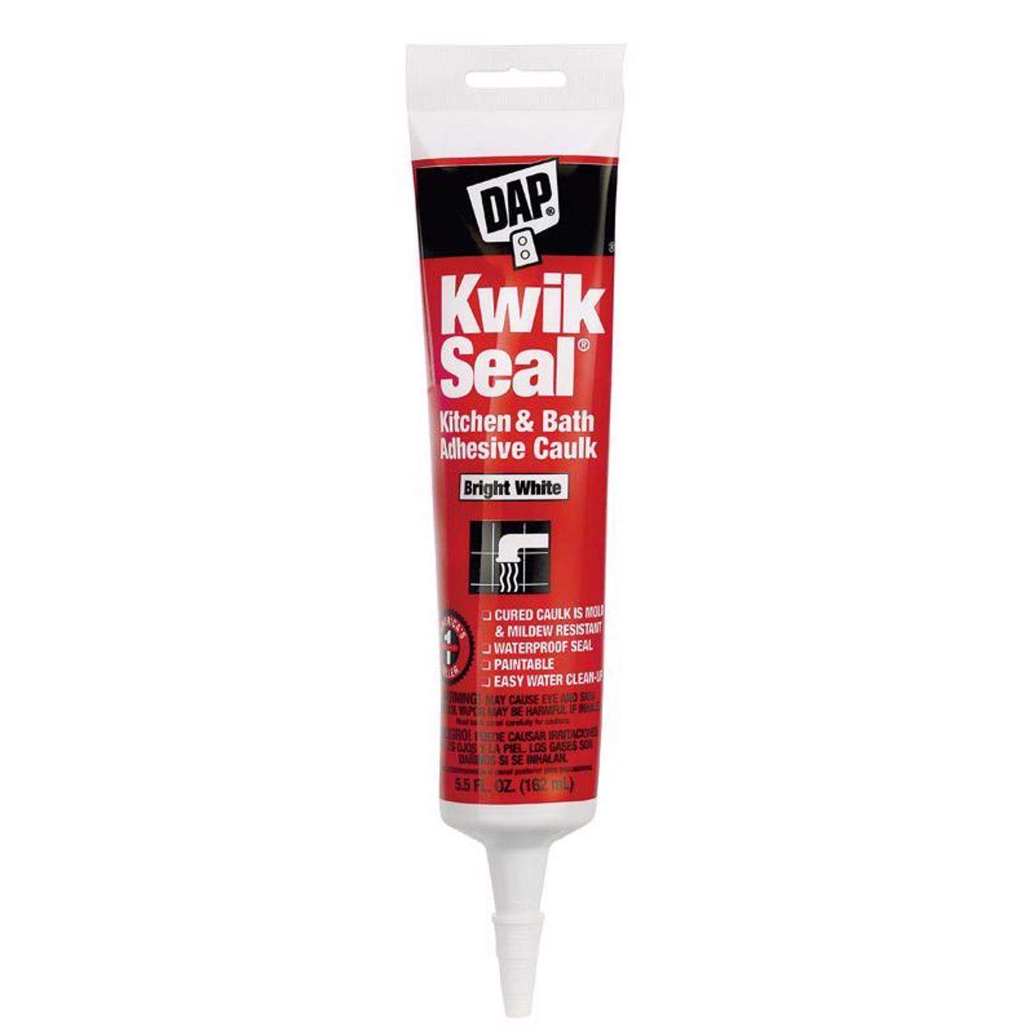 DAP Kwik Seal White Acrylic Latex Kitchen and Bath Adhesive Caulk 5.5 ...