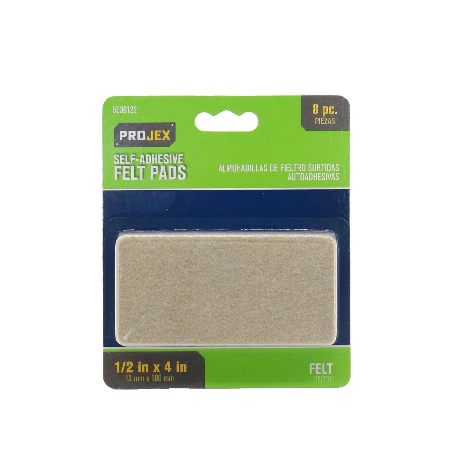 Projex Felt Self Adhesive Surface Pad Brown Rectangle 1/2 in. W X 4 in ...