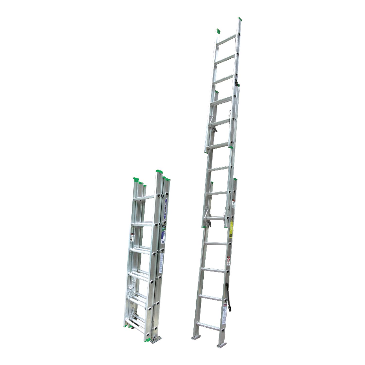 Werner 16 ft. H Aluminum Extension Ladder Type II 225 lb. capacity ...
