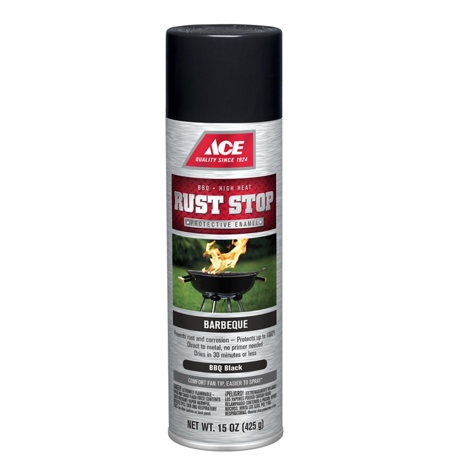 Ace Rust Stop BBQ Black Spray Paint 15 oz